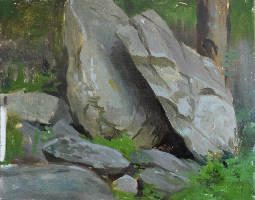 Rocks in oil – North Carolina plein air - Justin Donaldson